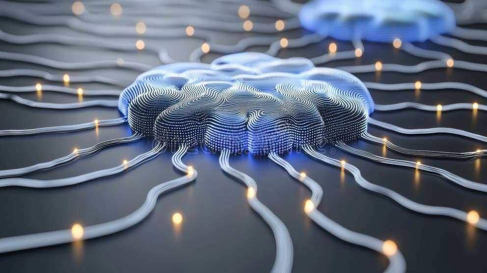 Machine Learning and Artificial Intelligence Brain Sending Data through ...