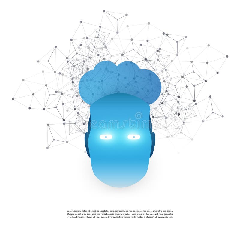 Machine Learning, Artificial Intelligence, Cloud Computing and Networking Design Concept with ...