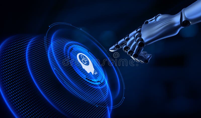 Machine Learning Artificial Intelligence Neural Network. Robot Hand ...