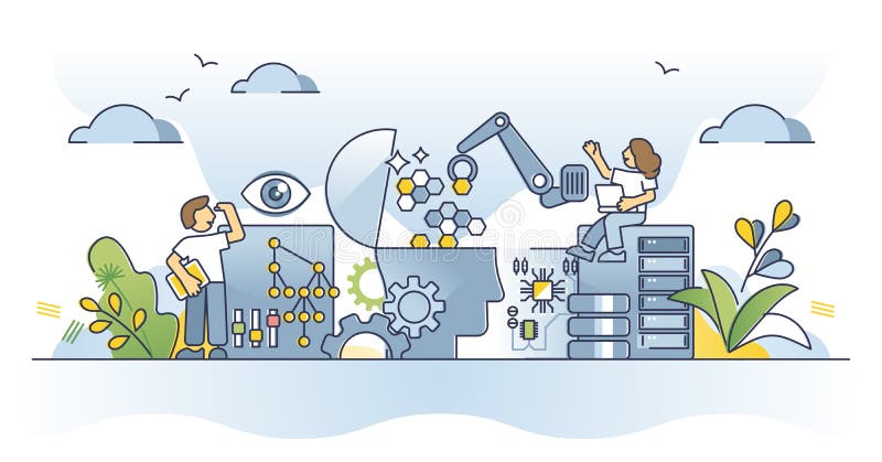 Machine Learning and Artificial Intelligence Technology Outline Concept ...