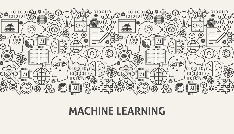 Machine Learning Banner Concept Stock Vector - Illustration of digital ...
