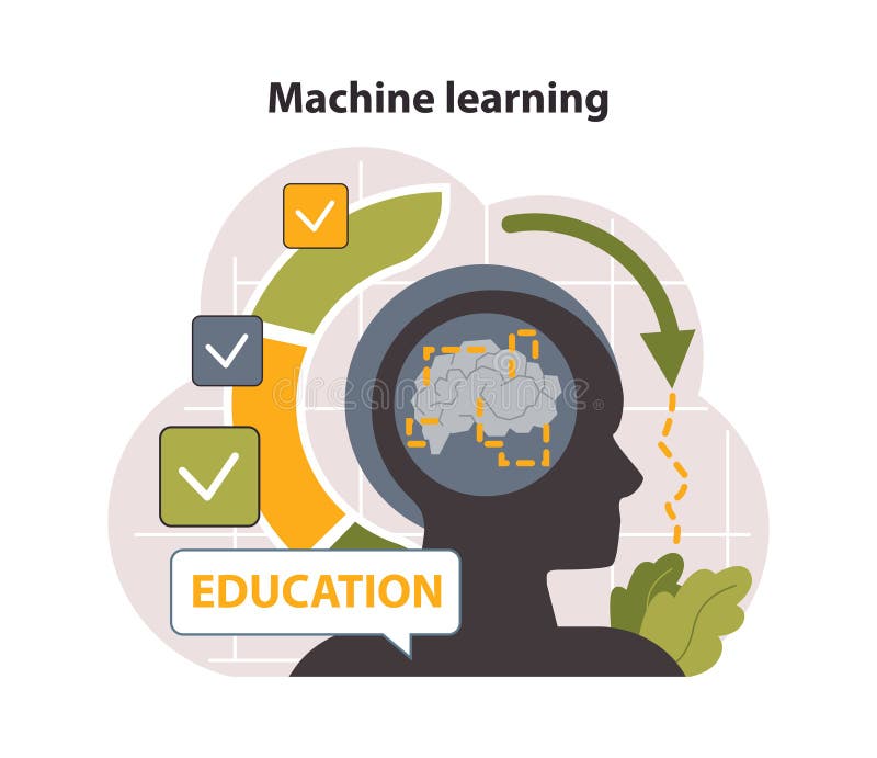 Machine Learning. Big Data Science Technology Development Stock Vector ...