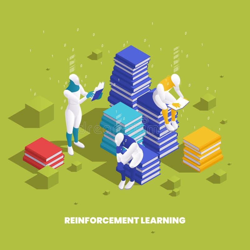 Machine Learning Books Composition Stock Vector - Illustration of ...