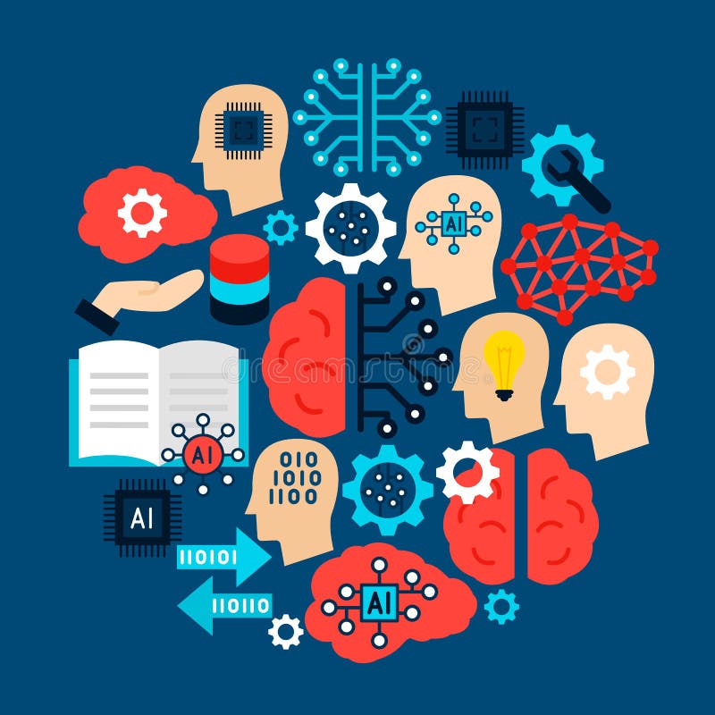 Machine Learning Circle Concept Stock Vector - Illustration of ...