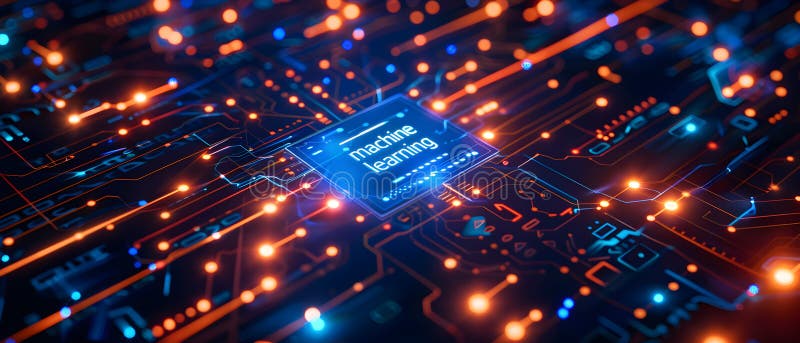 Machine Learning Circuit Board Stock Illustration - Illustration of ...