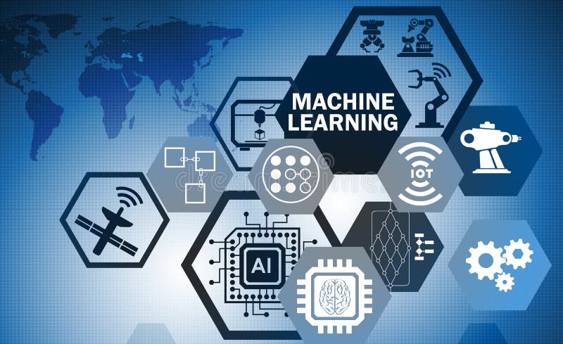 Machine Learning Computing Concept of Modern it Technology Stock ...