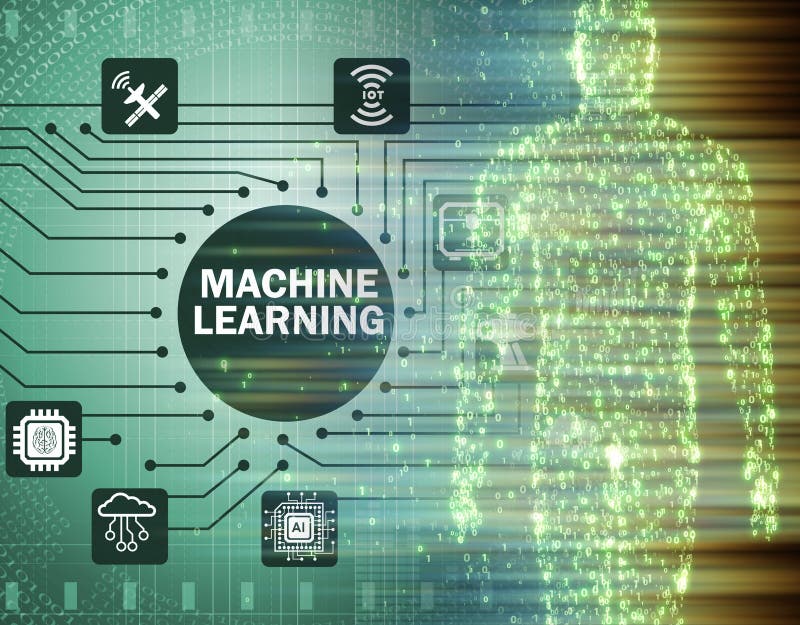 Machine Learning Computing Concept of Modern it Technology Stock ...