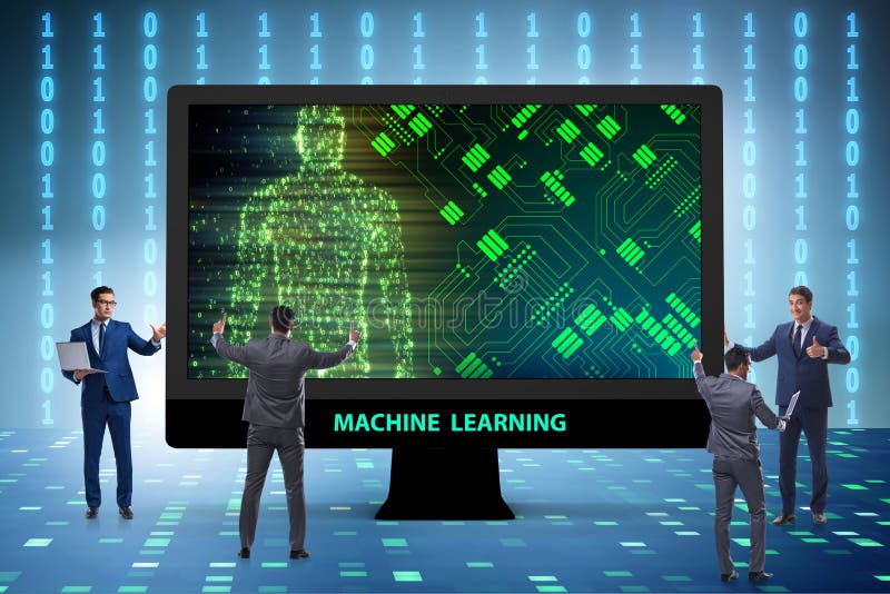 The Machine Learning Concept As Modern Technology Stock Illustration ...