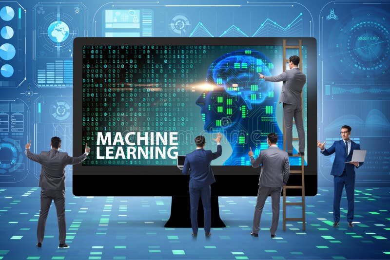 The Machine Learning Concept As Modern Technology Stock Illustration ...