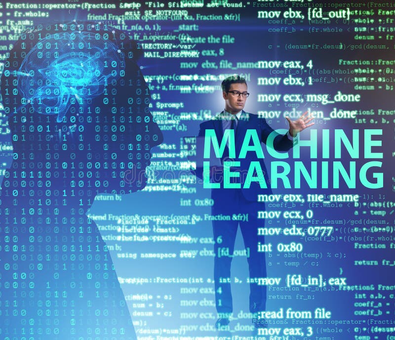 The Machine Learning Concept As Modern Technology Stock Illustration ...