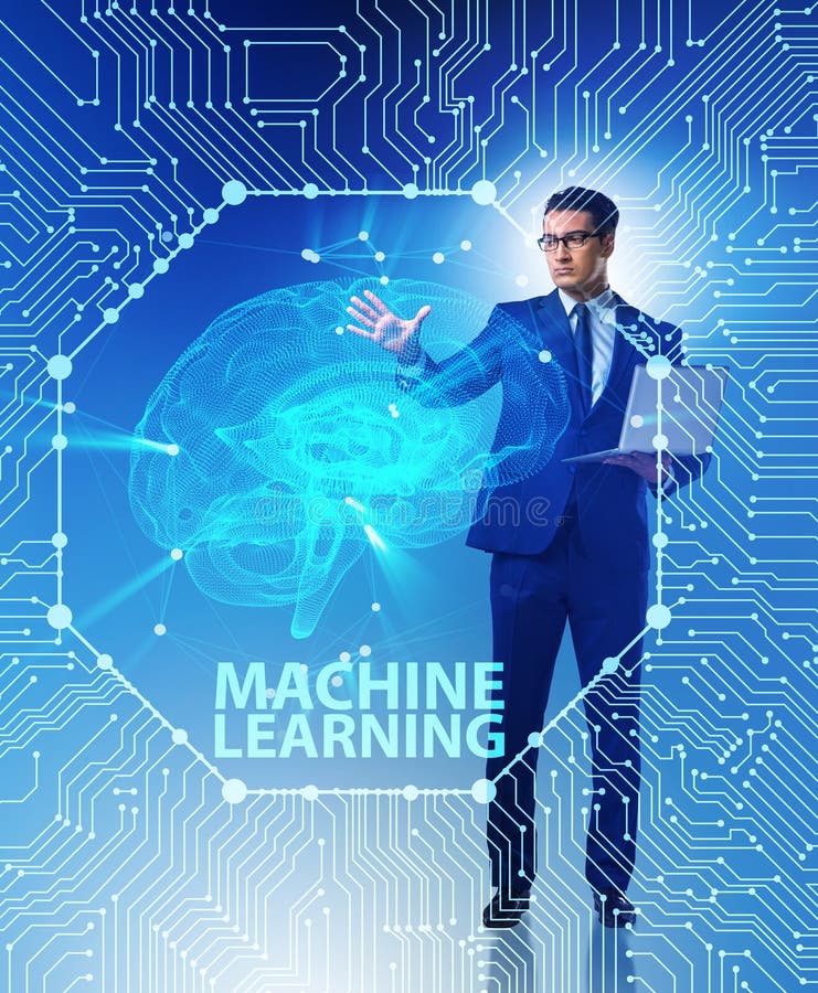 The Machine Learning Concept As Modern Technology Stock Image - Image ...