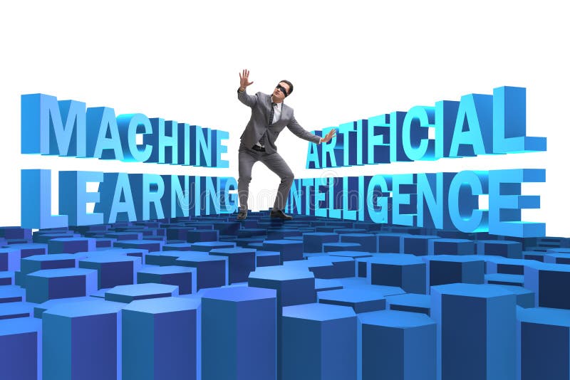 The Machine Learning Concept with Businessman Stock Image - Image of ...