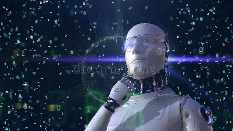 Machine Learning Concept Ai Robot with Education Graphic Interfa Stock ...