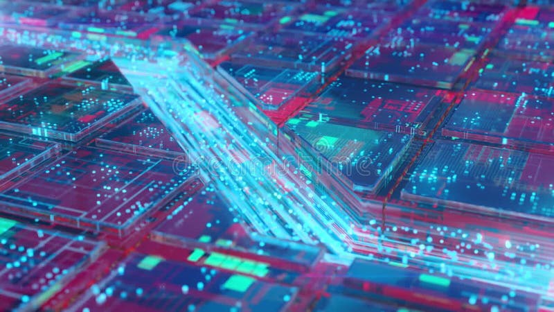 Machine Learning Concept Inside Circuit Board of the Futuristic Neural Network Stock Video ...