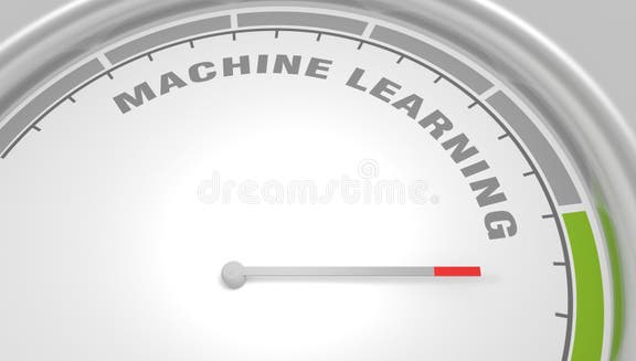 Machine Learning Concept. Instrument Scale with Arrow. Colorful ...