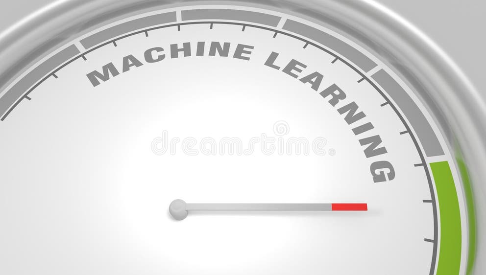 Machine Learning Concept. Instrument Scale with Arrow. Colorful ...