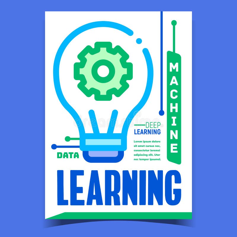 Machine Learning Creative Advertise Banner Vector Stock Vector ...