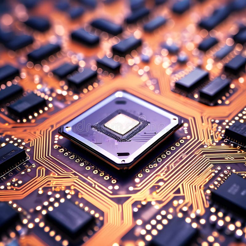 Chip technology computer stock illustration. Illustration of capacitor ...