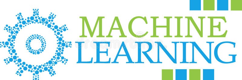 Machine Learning Dotted Gear Green Blue Horizontal Stock Illustration ...