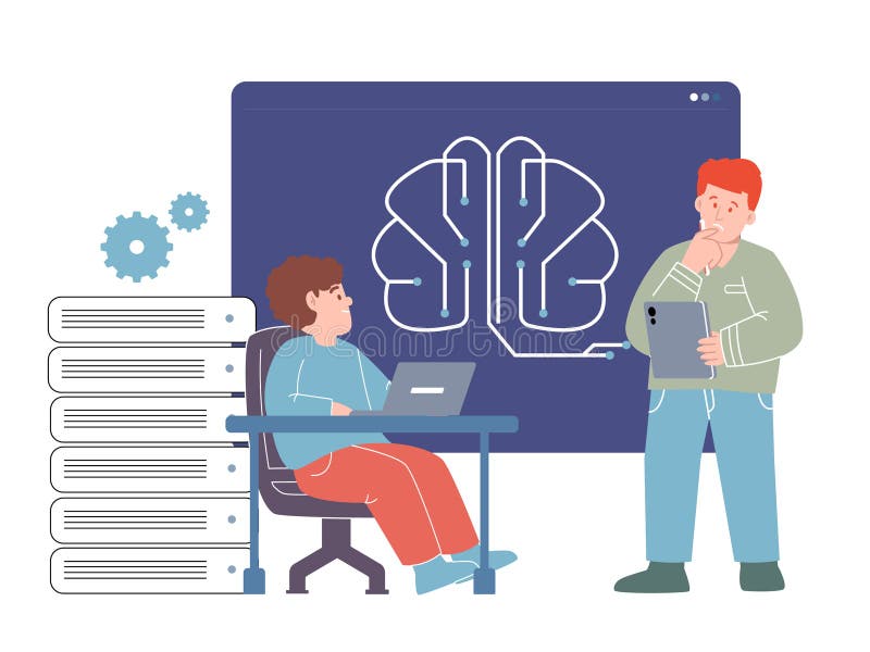 Machine Learning Engineer AI Artificial Intelligence Software Developer Programmer Brain and ...