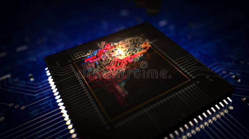 Machine Learning Futuristic Illustration Stock Illustration ...