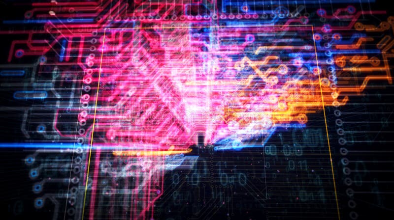 Machine Learning Futuristic Illustration Stock Illustration ...