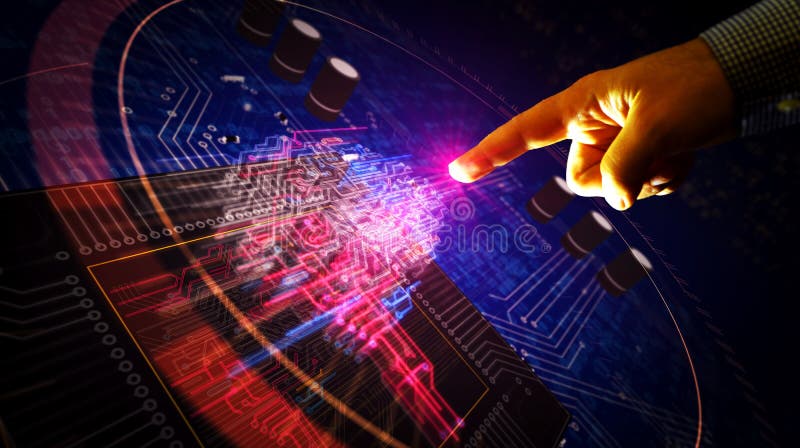 Machine Learning Futuristic Illustration Stock Illustration ...