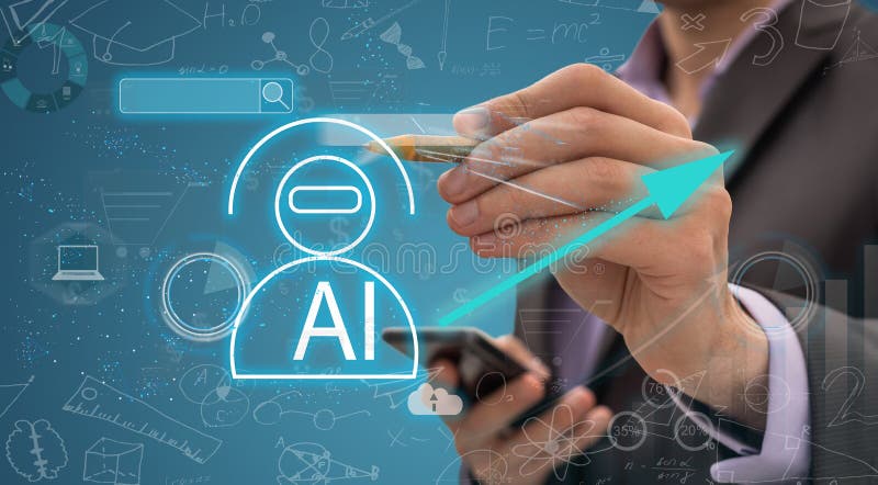 Machine Learning Hand Robot Touching Computer Chip And Binary Data Futuristic Artificial