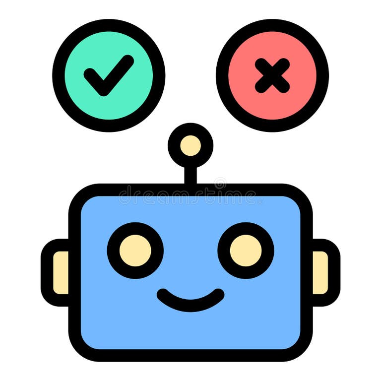 Machine Learning Icon Flat Line Style Illustration Representing Automated Data Processing and ...