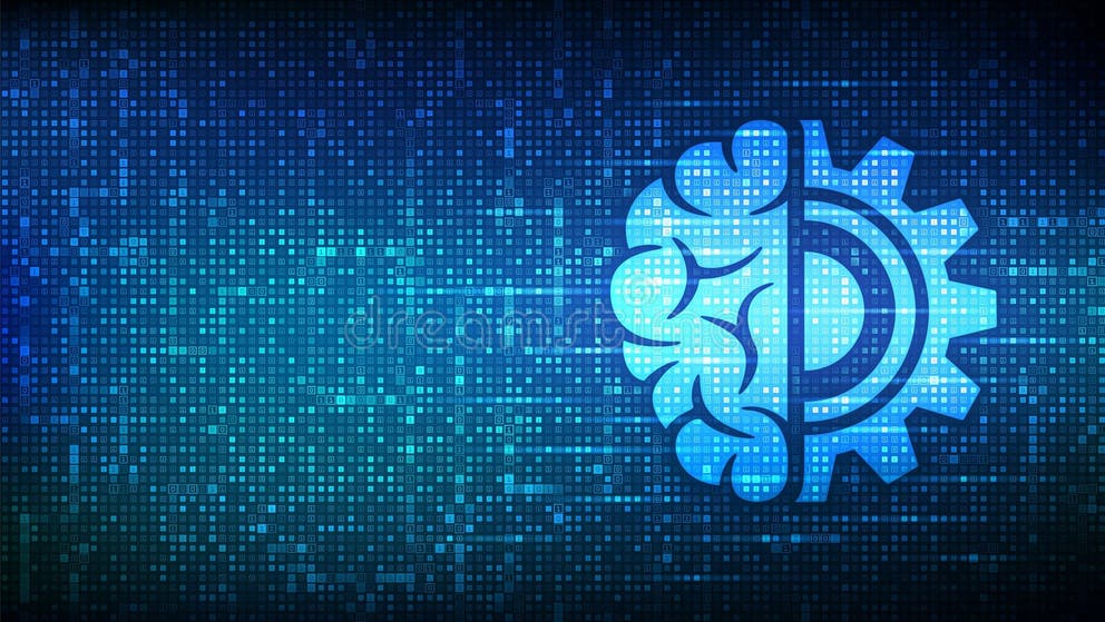 Machine Learning Icon Made With Binary Code Ai Artificial Intelligence