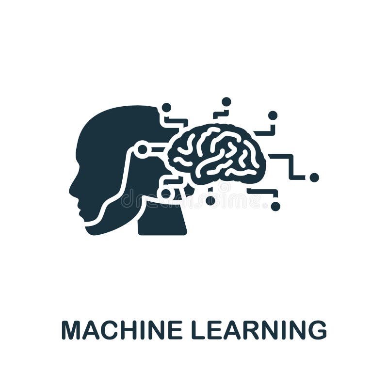 Machine Learning Icon. Monochrome Simple Line Data Science Icon for ...
