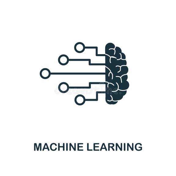 Machine Learning Icon. Monochrome Style Design from Machine Learning ...