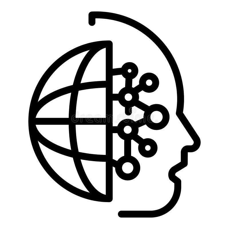 Machine Learning Icon, Outline Style Stock Vector - Illustration of ...