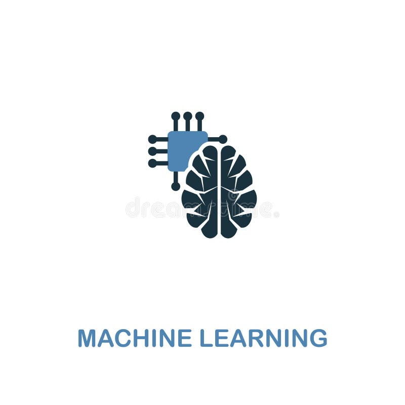 Machine Learning Icon in Two Colors Design. Premium Style from ...