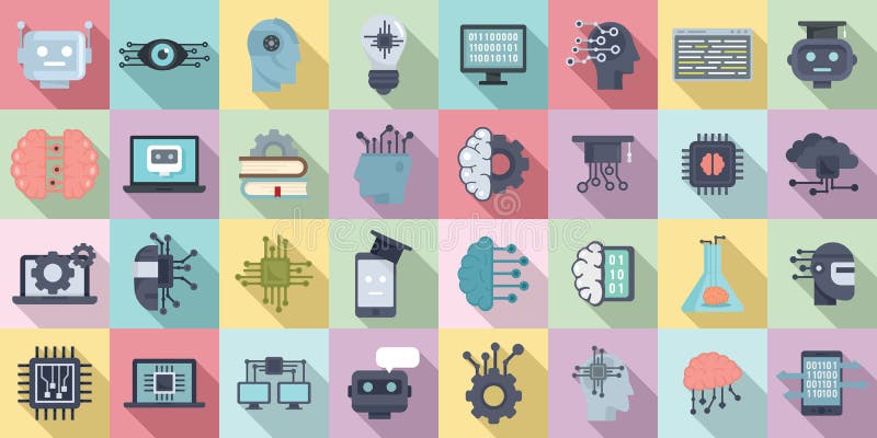 Machine Learning Icons Set, Flat Style Stock Vector - Illustration of ... Machine Learning Icons Set, Flat Style Stock Vector - Illustration of ...