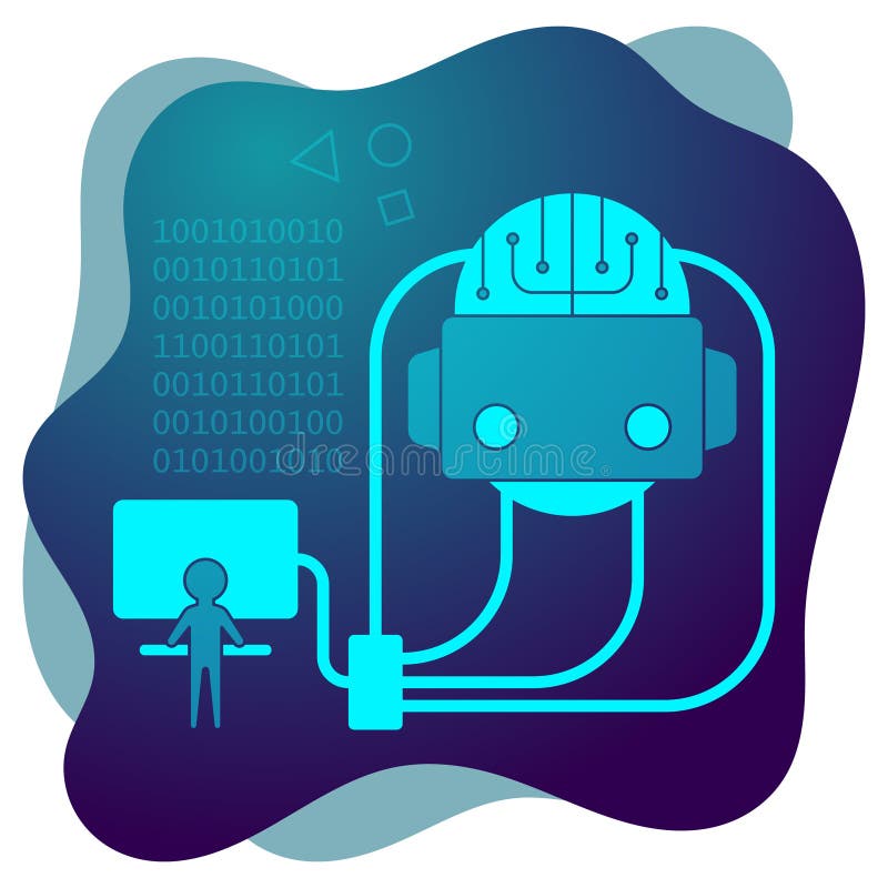 Machine Learning Illustration Blue Color Vector. Stock Vector ...