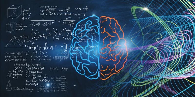 Machine Learning Illustration Concept of Blue and Red Brain Parts ...