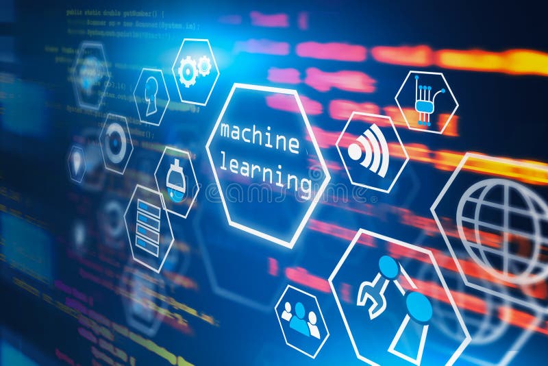 AI and Machine Learning Interface Background Stock Illustration ...