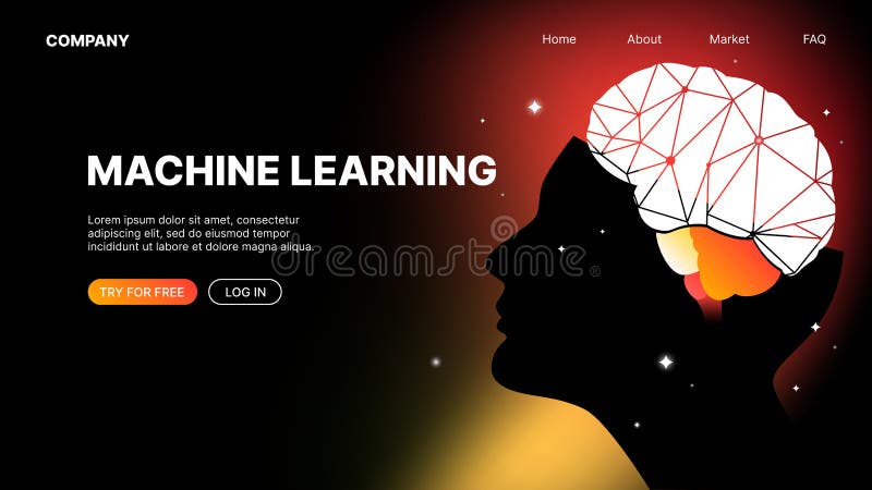 Machine Learning Landing Page Template for Business Website Stock ...