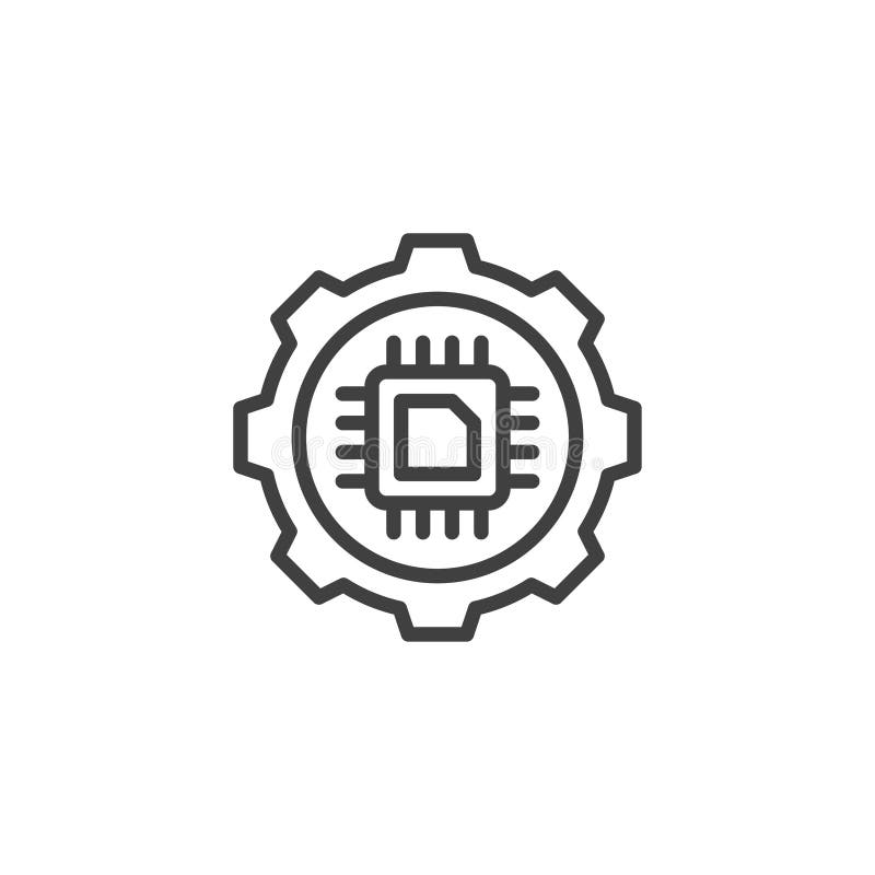 Machine learning line icon stock illustration. Illustration of ... Machine learning line icon stock illustration. Illustration of ...