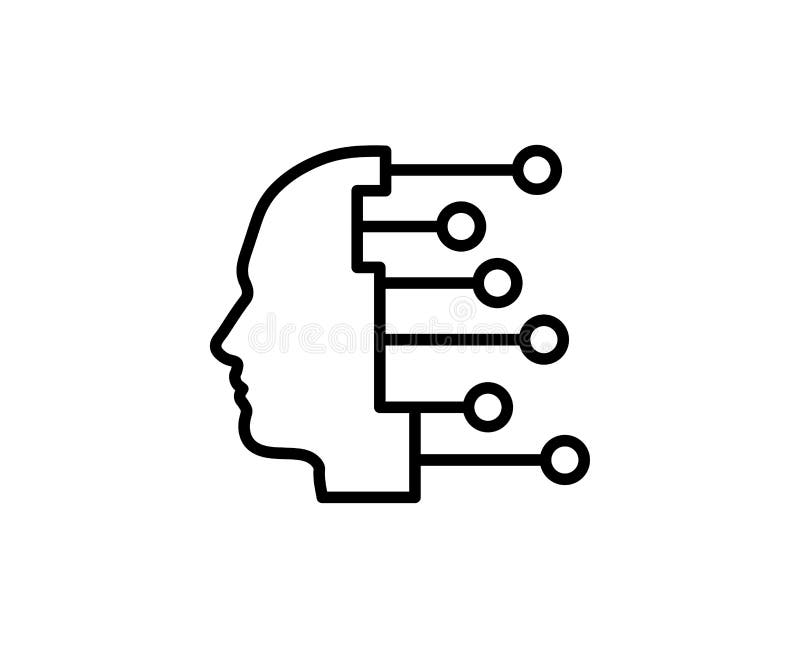 Machine learning line icon stock vector. Illustration of logo - 193082238