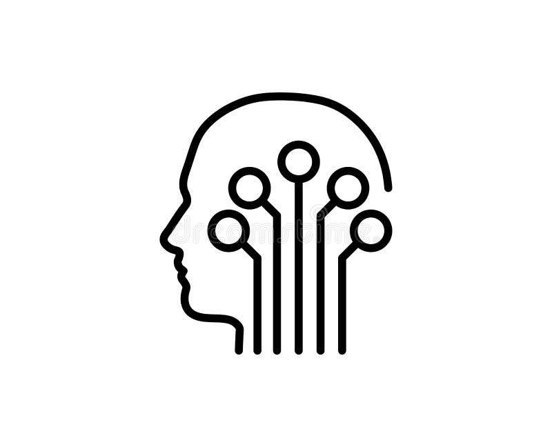 Machine learning icon set stock vector. Illustration of outline - 193082273