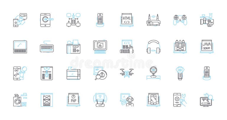 Machine Learning Linear Icons Set. Neural Nerks, Algorithms, Artificial ...
