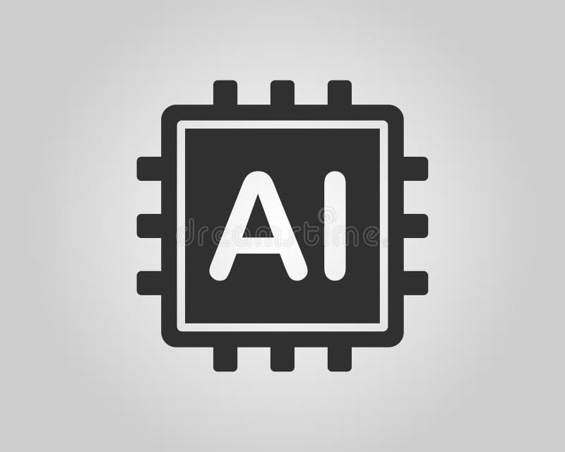 Machine Learning Micropchip Symbol, ML Icon, AI Icon, Artificial ...