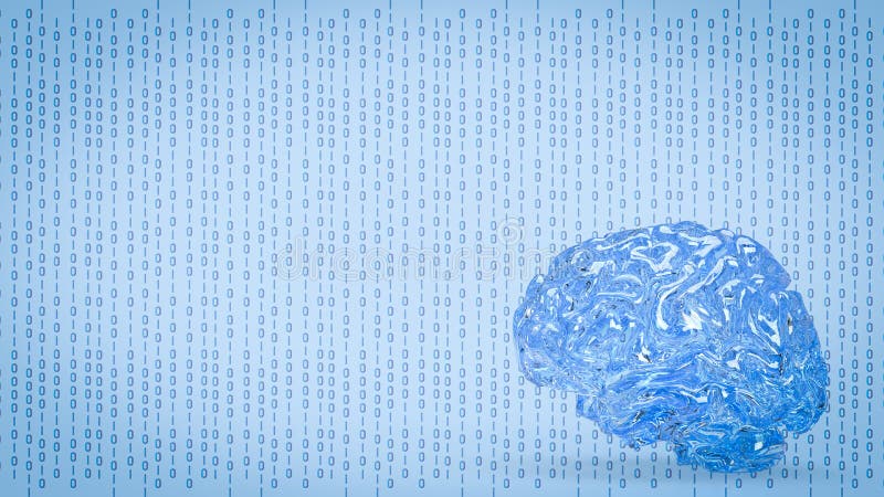 The Brain on Digital Background for Machine Learning or Ai Concept 3d ...