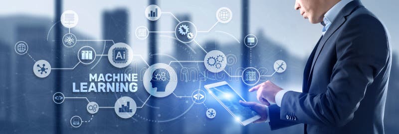 Machine Learning Modern Computer Technologies Concept. Artificial Intelligence AI Stock Photo ...