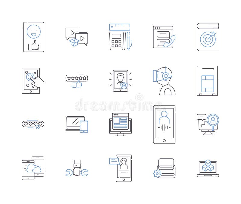 Machine Learning Outline Icons Collection Machine Learning Ai