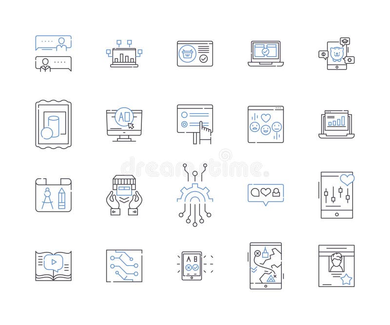 Machine Learning Outline Icons Collection Machine Learning Ai Neural Networks Algorithm