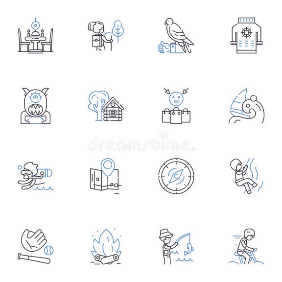 Machine Learning Line Icons Collection Algorithmic Automated Classification Clustering