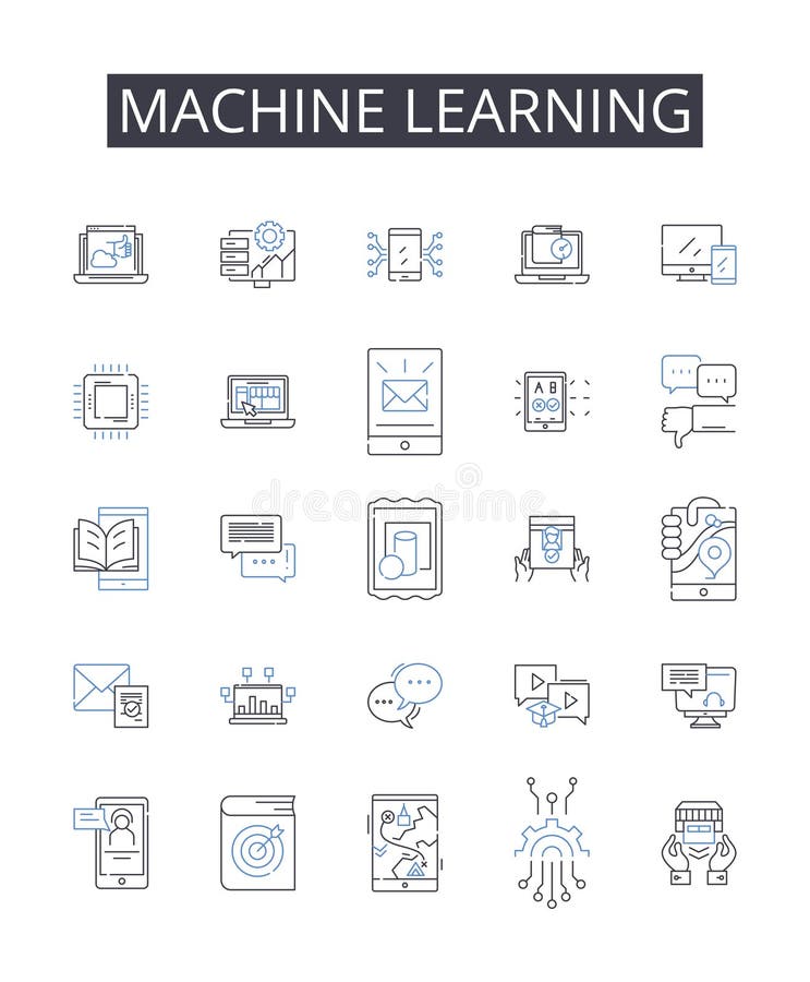 Machine Learning Line Icons Collection. Artificial Intelligence ... Machine Learning Line Icons Collection. Artificial Intelligence ...